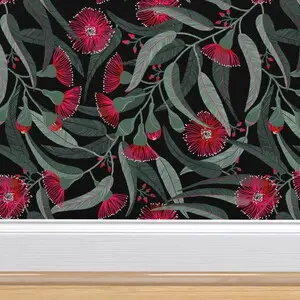 Spoonflower Eucalyptus 100% Natural Sisal Grasscloth Wallcovering