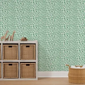 Spoonflower Leopard Cougar Cheetah Custom Pre-pasted Wallpaper