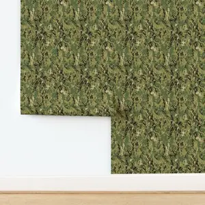 Spoonflower Navy Camo Woodland Aor Nwu Custom Pre-pasted Wallpaper