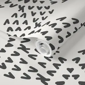 Spoonflower Stripe Modern Geometric Dot Line Geo Bohemian Custom Pre-pasted Wallpaper - Gray