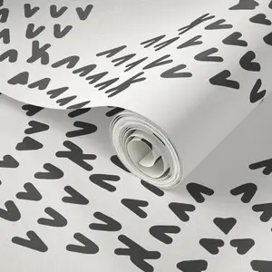 Spoonflower Stripe Modern Geometric Dot Line Geo Bohemian Custom Pre-pasted Wallpaper - Gray