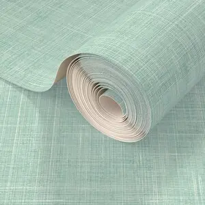 Spoonflower Seaglass Light Blue Green 100% Natural Sisal Grasscloth Wallcovering Green