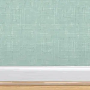 Spoonflower Seaglass Light Blue 100% Natural Sisal Grasscloth Wallcovering - Green