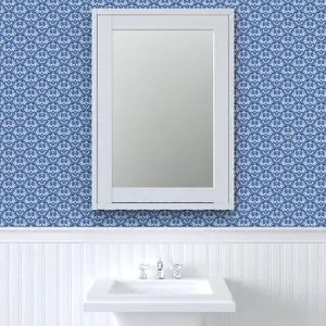 Spoonflower Cat Kitten Kitty Silhouette Damask Chinoiserie Custom Pre-pasted Wallpaper