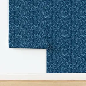 Spoonflower Leaves Hosta Leaf Custom Pre-pasted Wallpaper