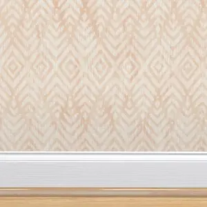 Spoonflower Rustic Geometric Ikat Peach Blush 100% Natural Sisal Grasscloth Wallcovering