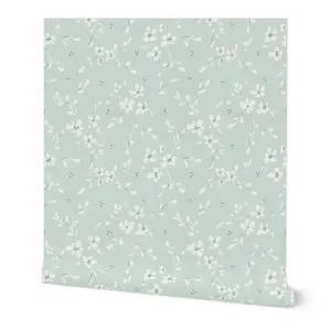 Spoonflower Sage And Bloom 100% Natural Sisal Grasscloth Wallcovering
