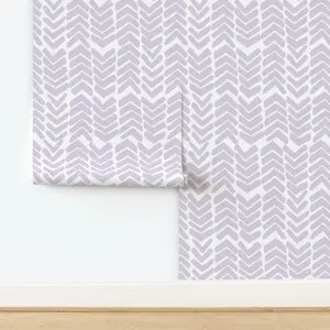 Spoonflower Arrows Geometric Lilac Traditional Wallpaper