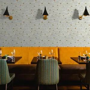 Spoonflower Flowers Petal Geometric Lines Neutral Shells 100% Natural Sisal Grasscloth Wallcovering - Gray