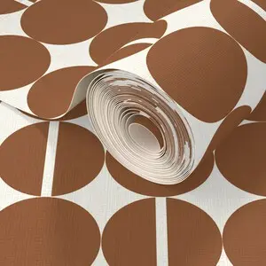 Spoonflower Core Large Brown 100% Natural Sisal Grasscloth Wallcovering - Brown,white