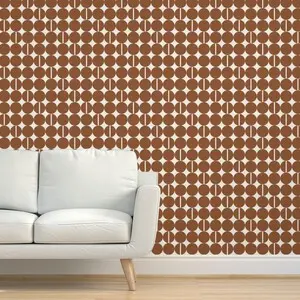 Spoonflower Core Large Brown 100% Natural Sisal Grasscloth Wallcovering