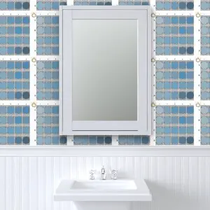 Spoonflower Blue Light Baby Solid Swatch Powder Test Custom Pre-pasted Wallpaper