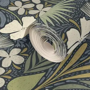 Spoonflower Undersea Oversea Blue 100% Natural Sisal Grasscloth Wallcovering Green,blue