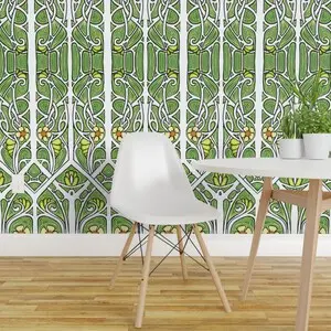 Spoonflower Spring Green Branches Summer Custom Removable Wallpaper