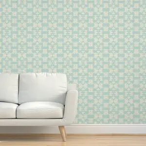 Spoonflower Sea Splash Coastal 100% Natural Sisal Grasscloth Wallcovering