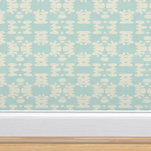 Spoonflower Sea Splash Coastal 100% Natural Sisal Grasscloth Wallcovering