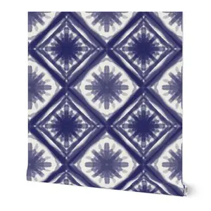 Spoonflower Shibori Tie Dye 100% Natural Sisal Grasscloth Wallcovering