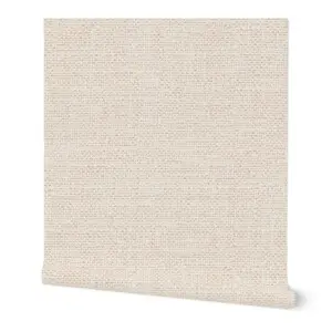 Spoonflower Cream And Blush Woven Textured Solid 100% Natural Sisal Grasscloth Wallcovering