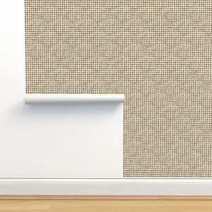 Spoonflower Crayon Squares In Brown 100% Natural Sisal Grasscloth Wallcovering