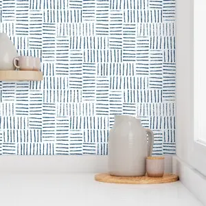 Spoonflower Geometric Abstract Tiles And White Traditional Wallpaper