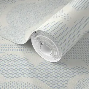 Spoonflower Clouds Wallpaper Cotton Sky Nursery Texture 100% Natural Sisal Grasscloth Wallcovering