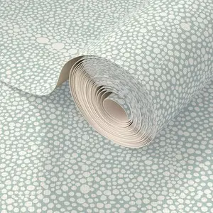 Spoonflower Shagreen Faux Stingray Bubble Dots Spots Nature 100% Natural Sisal Grasscloth Wallcovering - Aqua,blue