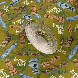 Spoonflower Tonga Hut Pattern Bg 100% Natural Sisal Grasscloth Wallcovering