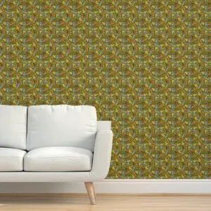 Spoonflower Tonga Hut Pattern Bg 100% Natural Sisal Grasscloth Wallcovering