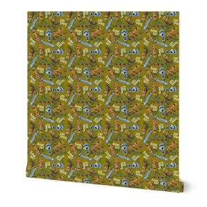 Spoonflower Tonga Hut Pattern Bg 100% Natural Sisal Grasscloth Wallcovering