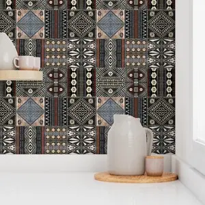 Spoonflower Fijian Tapas Combined 1 Custom Removable Wallpaper