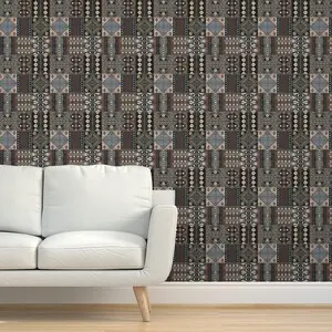 Spoonflower Fijian Tapas Combined 1 Custom Removable Wallpaper