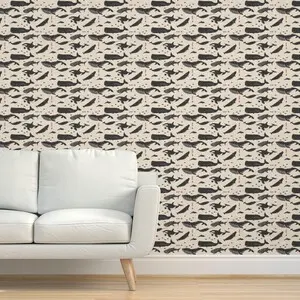 Spoonflower Sea Dive 100% Natural Sisal Grasscloth Wallcovering