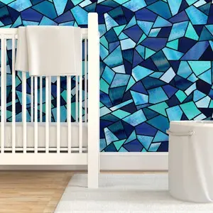Spoonflower Stained Glass Abstract Watercolor Geometric Traditional Wallpaper