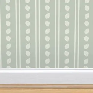 Spoonflower Vertical Stripe Ulu Breadfruit Leaf Neutrals 100% Natural Sisal Grasscloth Wallcovering