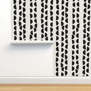 Spoonflower Semicircle Giraffe Legs 100% Natural Sisal Grasscloth Wallcovering - White