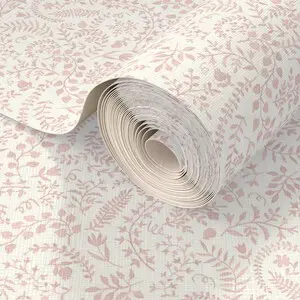 Spoonflower Veronica Ballet Sliper On 100% Natural Sisal Grasscloth Wallcovering - White