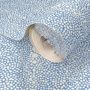 Spoonflower Shagreen Cornflower On 100% Natural Sisal Grasscloth Wallcovering - White