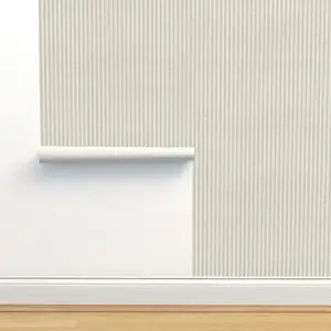 Spoonflower Seeded Stripe: Sage Green Thin Stripe Double 100% Natural Sisal Grasscloth Wallcovering