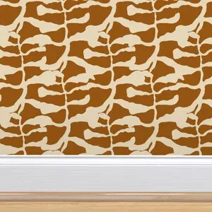 Spoonflower Shaky Leaf Tendril Rust 100% Natural Sisal Grasscloth Wallcovering