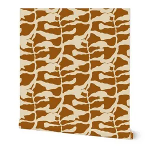 Spoonflower Shaky Leaf Tendril Rust 100% Natural Sisal Grasscloth Wallcovering