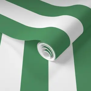 Spoonflower Stripes Striped Vertical Kelly Traditional Wallpaper