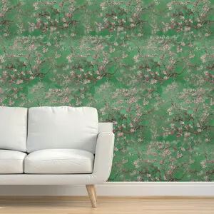 Spoonflower Vangogh 100% Natural Sisal Grasscloth Wallcovering