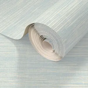 Spoonflower Cottage And Light Cream 100% Natural Sisal Grasscloth Wallcovering - Blue