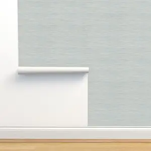 Spoonflower Cottage And Light Cream 100% Natural Sisal Grasscloth Wallcovering - Blue