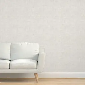 Spoonflower Snow 100% Natural Sisal Grasscloth Wallcovering - White