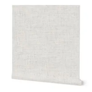 Spoonflower Snow 100% Natural Sisal Grasscloth Wallcovering - White