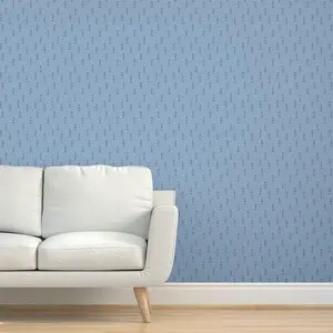 Spoonflower Triangles Arrows Geometric Slate Carolina Custom Pre-pasted Wallpaper - Blue