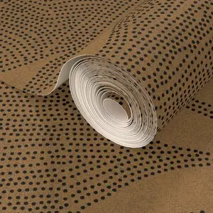 Spoonflower Ulu Pierced Wood 250 100% Natural Sisal Grasscloth Wallcovering - Brown