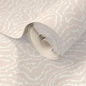 Spoonflower Small Heatwave White On Petal Pink 100% Natural Sisal Grasscloth Wallcovering - Pink,white