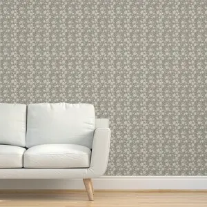 Spoonflower Soft Silver Cheer 100% Natural Sisal Grasscloth Wallcovering
